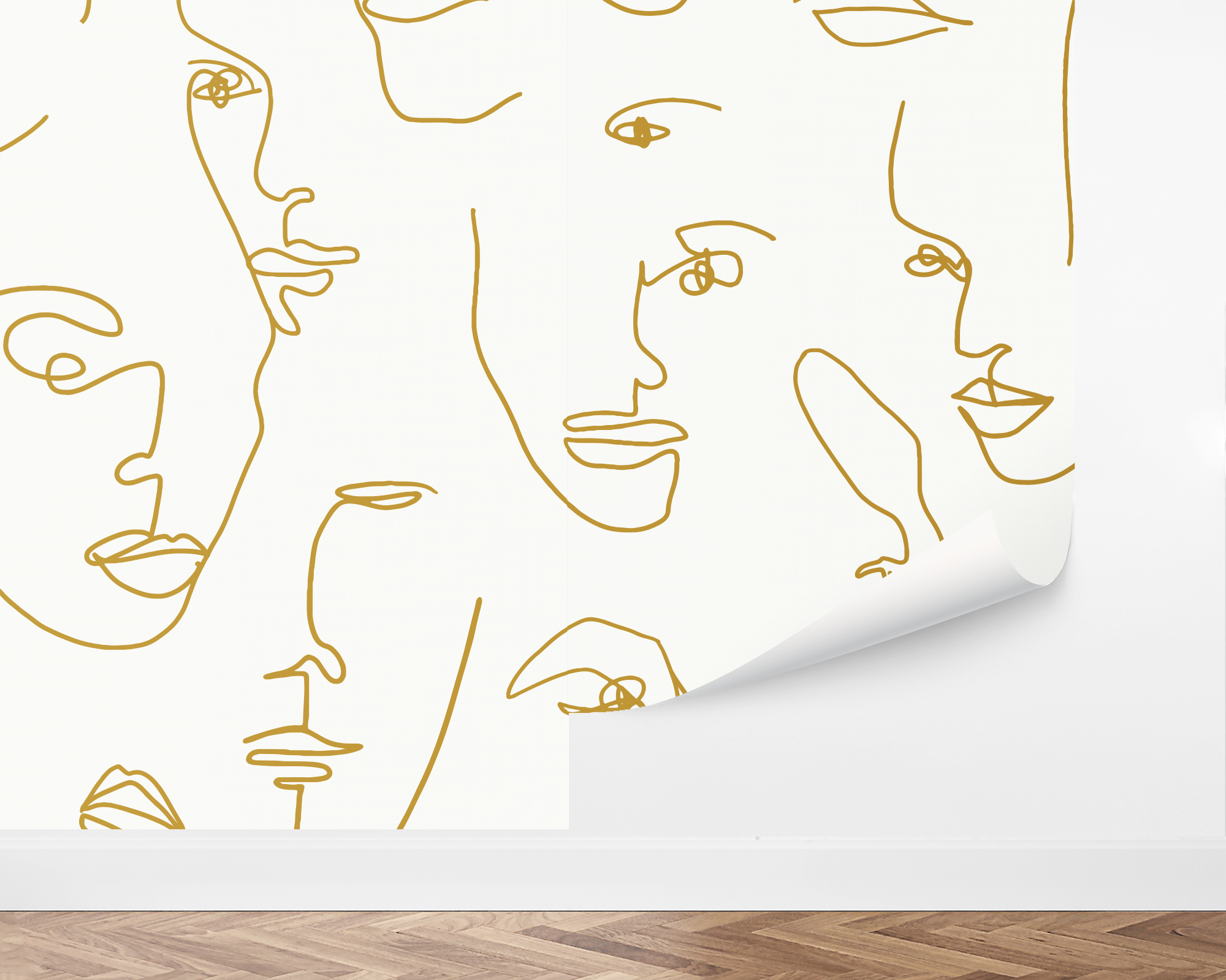 Abstract Faces Peel And Stick Removable Wallpaper | Love vs. Design
