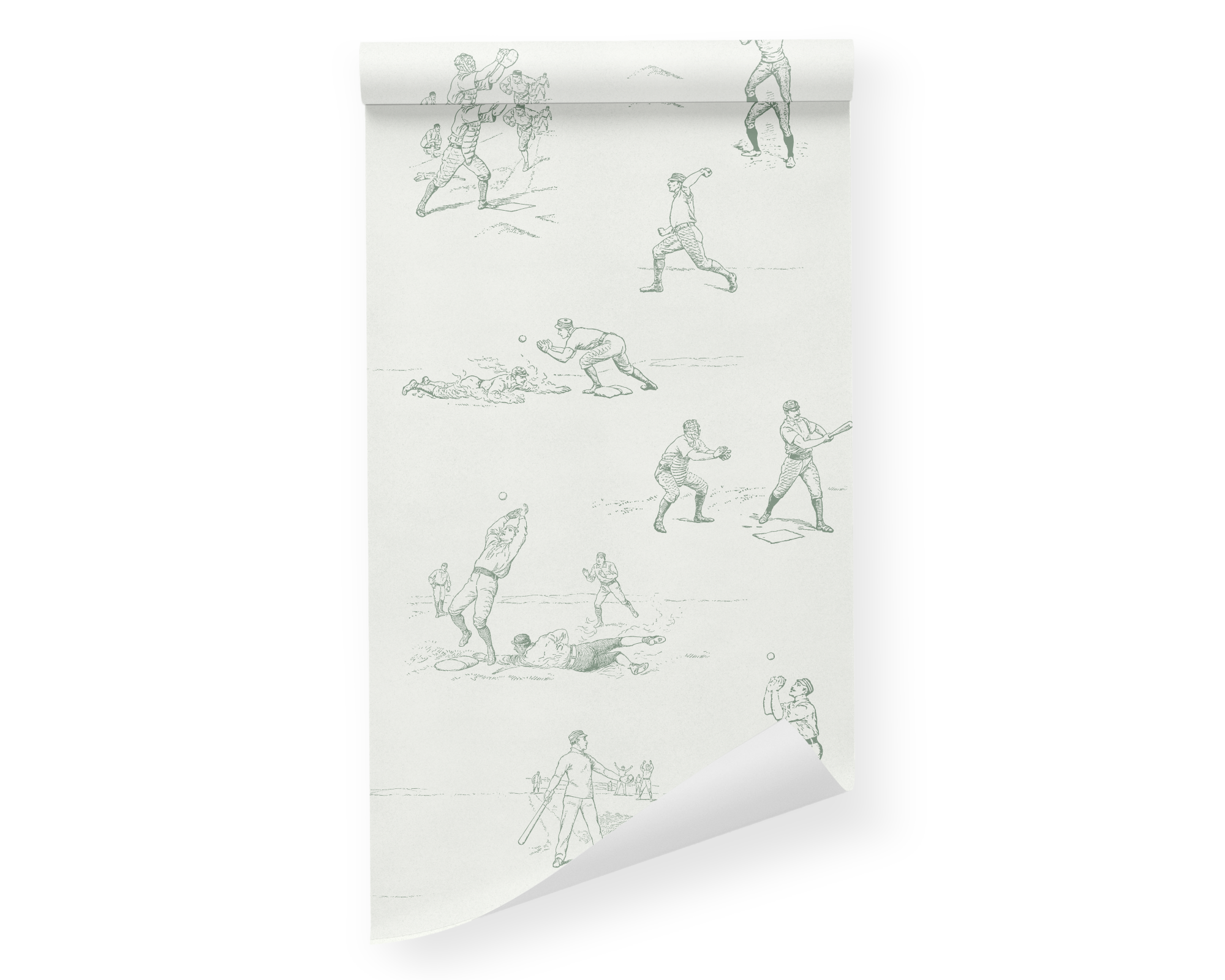 Baseball Toile Peel And Stick Removable Wallpaper | Love vs. Design
