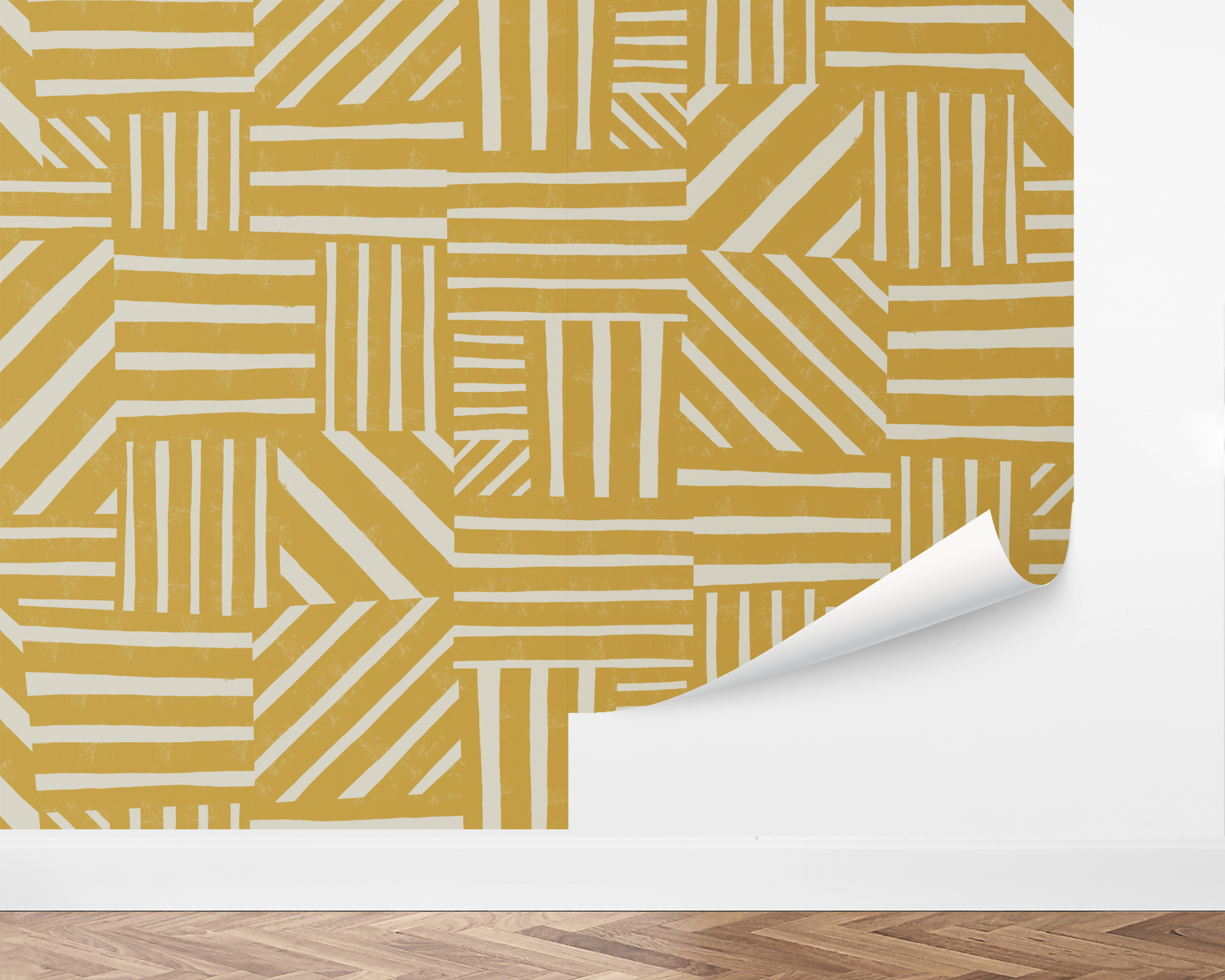 Collaged Lined Peel and Stick Removable Wallpaper | Love vs. Design