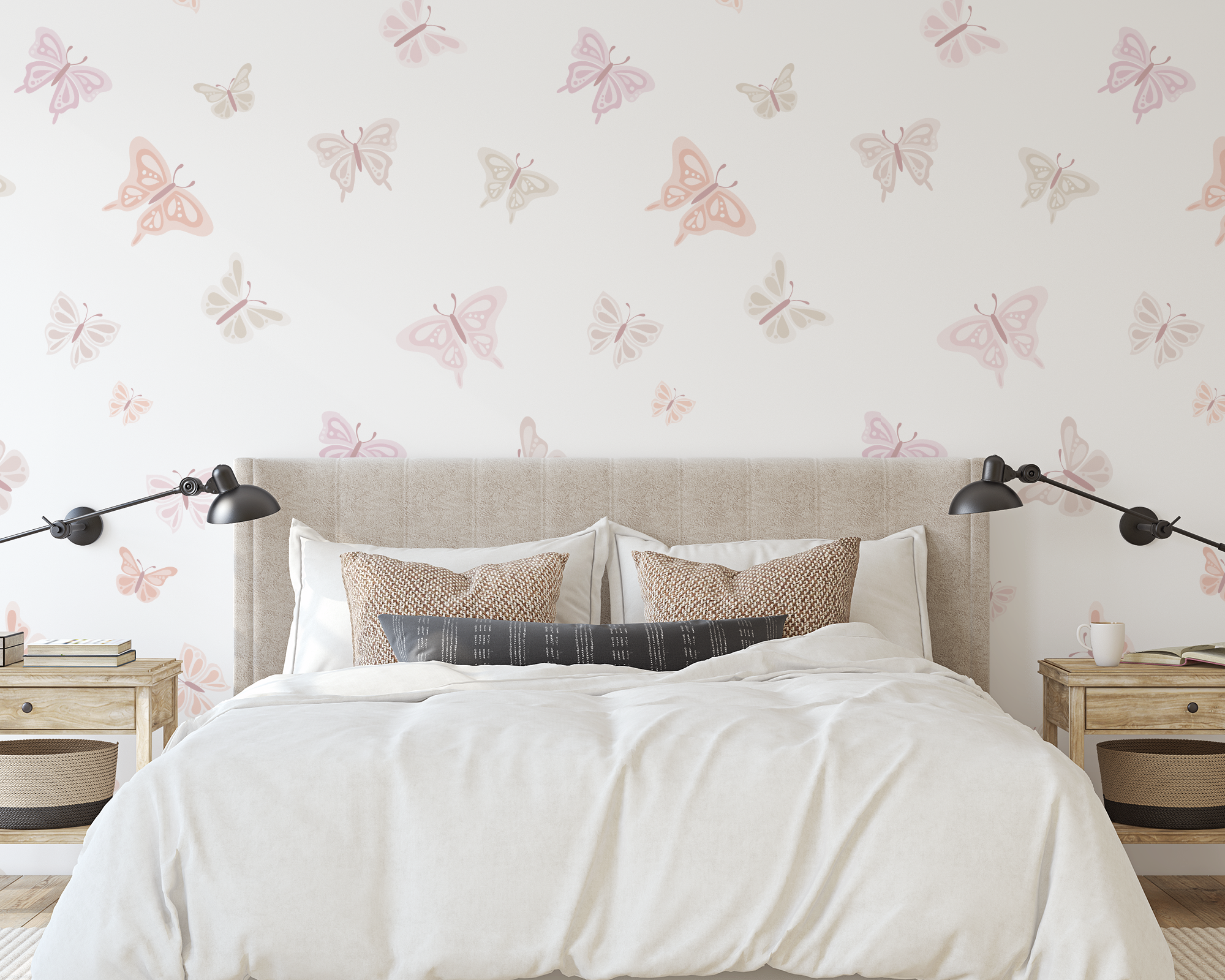 Fluttering Butterflies Peel and Stick Removable Wallpaper | Love vs. Design