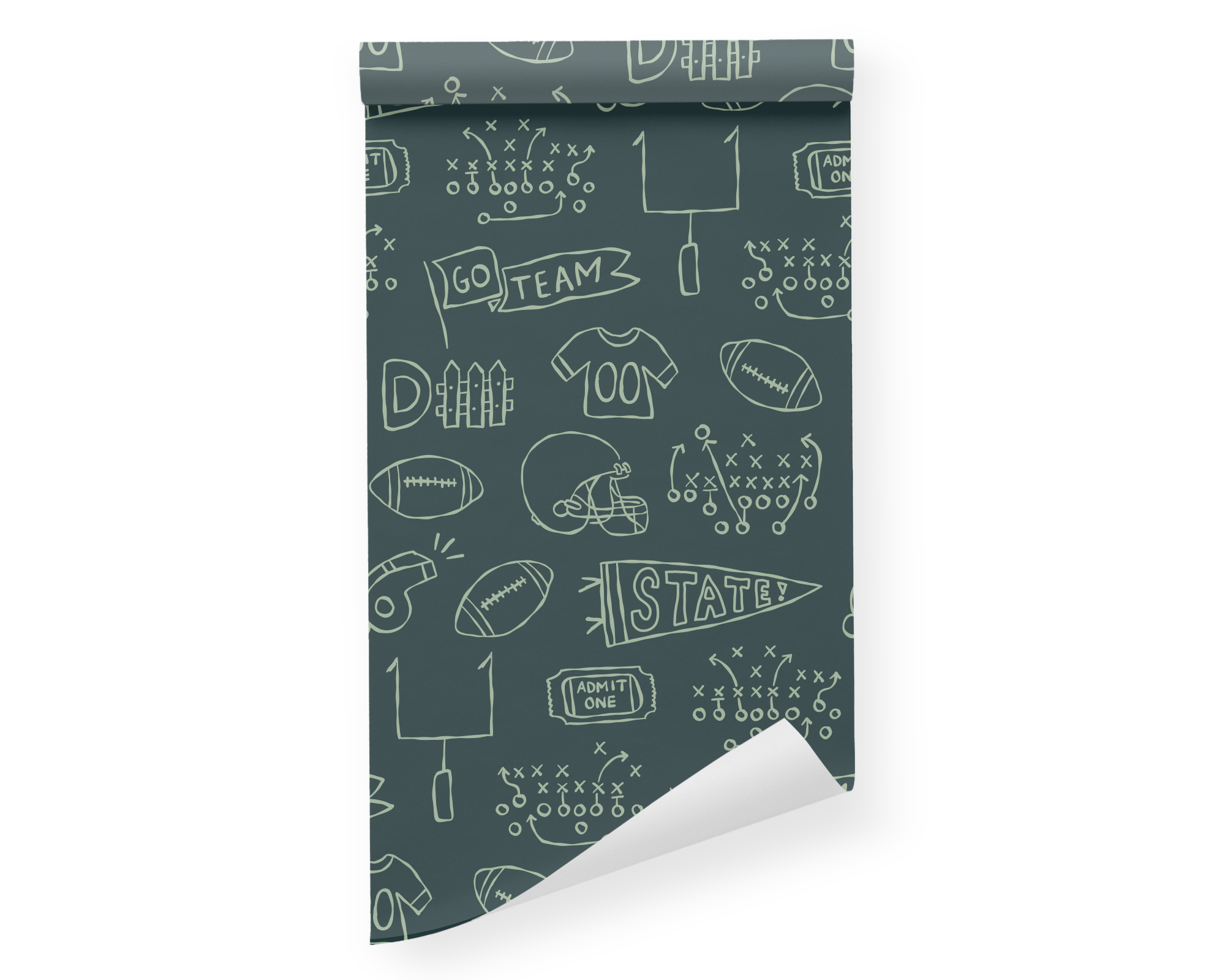 Football Doodles Peel And Stick Removable Wallpaper | Love vs. Design