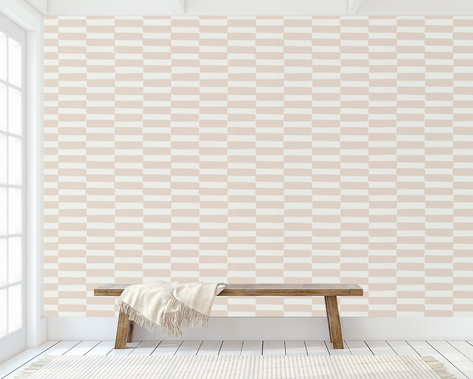 Rectangular Check Peel And Stick Removable Wallpaper | Love vs. Design