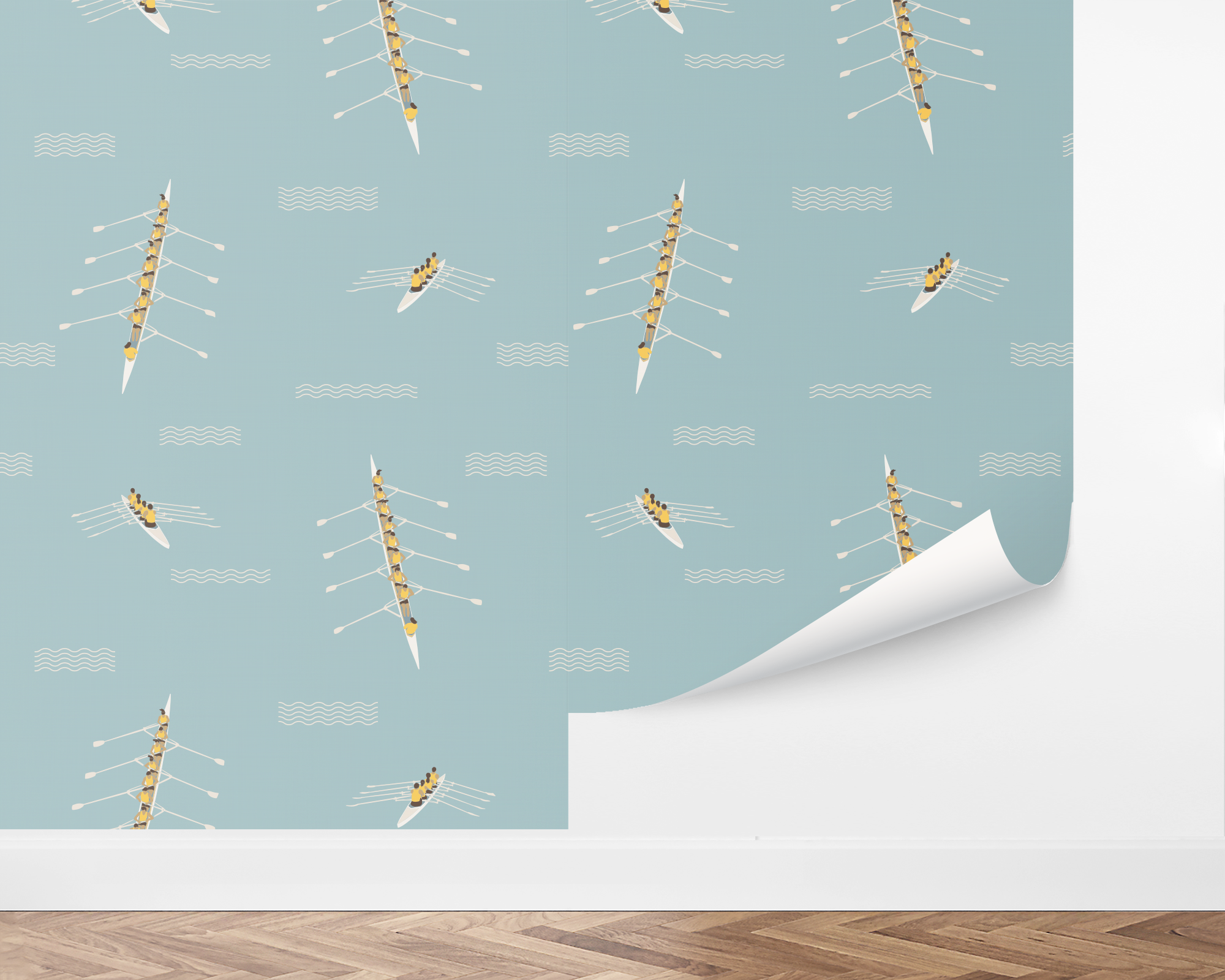 Rowing Crew Peel And Stick Removable Wallpaper | Love vs. Design