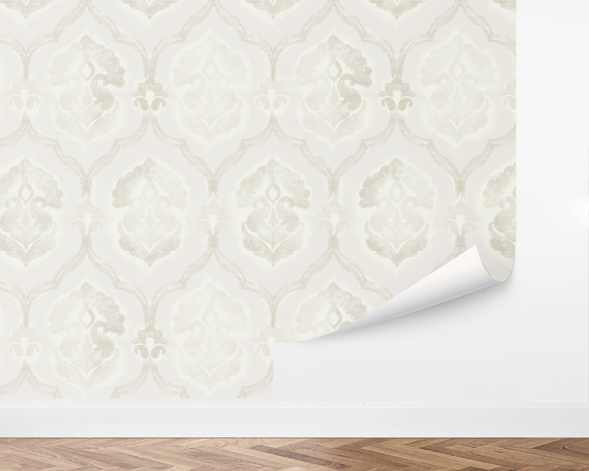 Smudged Damask Peel And Stick Removable Wallpaper | Love vs. Design